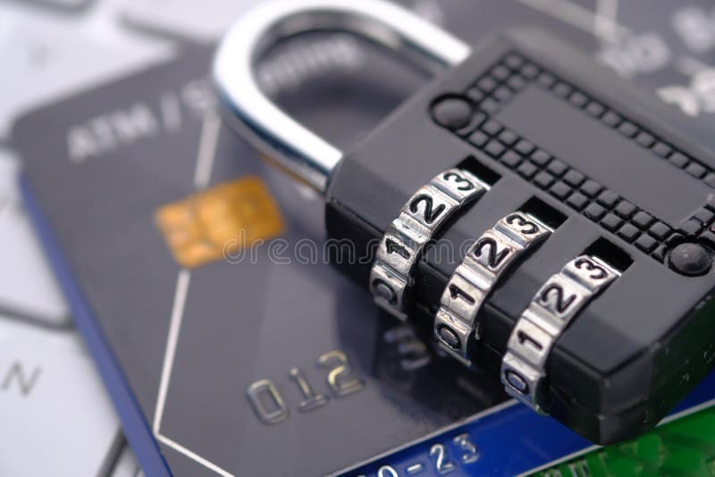 Lock and Credit Card on the Computer Keyboard Stock Photo - Image of ...