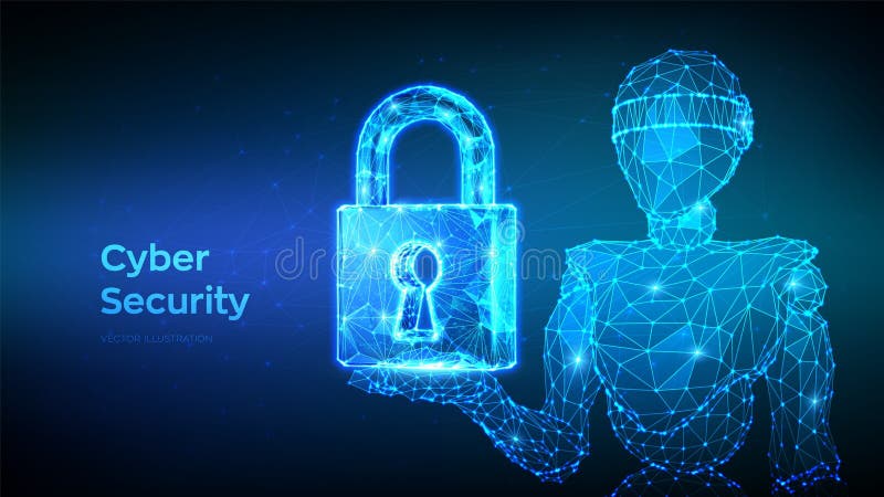 Lock. Cyber Security. Padlock with Keyhole Icon Made with Binary Code ...