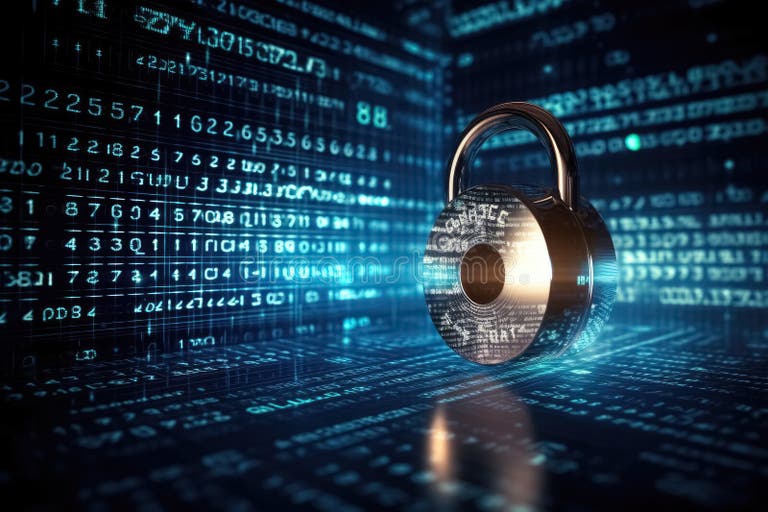 A Lock on a Cyber Security Background Prevents Hacking in the Network ...