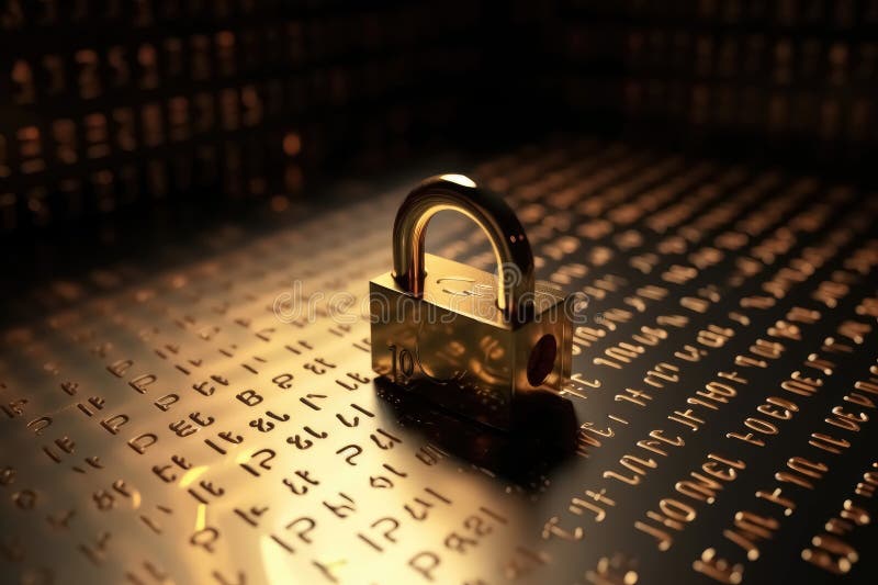 A Lock on a Cyber Security Background Prevents Hacking in the Network ...