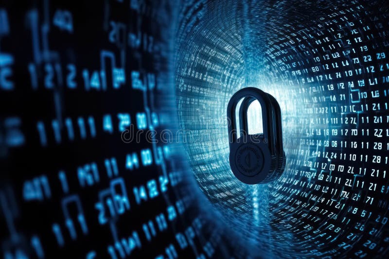 A Lock on a Cyber Security Background Prevents Hacking in the Network ...