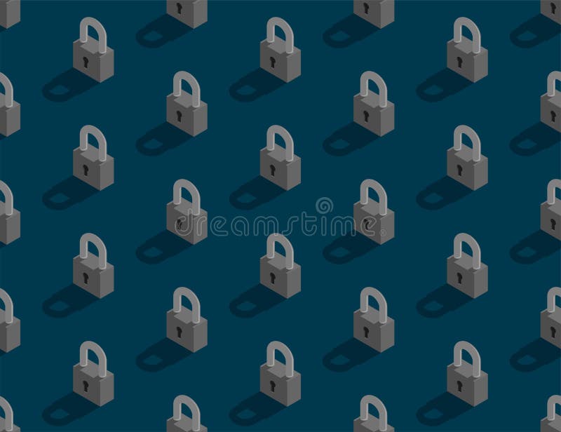 Lock 3D Isometric Pattern, Password Unlock Concept Poster and Banner ...