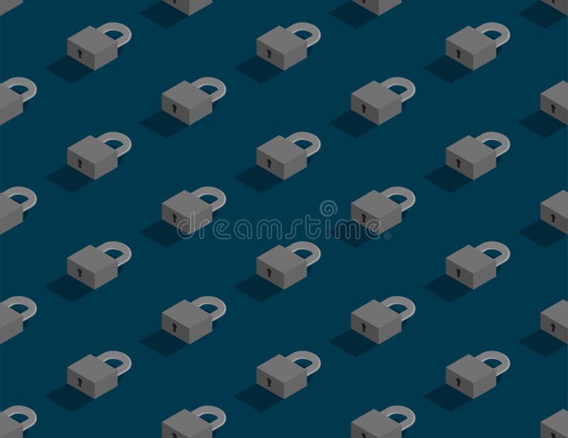 Lock 3D Isometric Pattern, Password Unlock Concept Poster and Banner ...