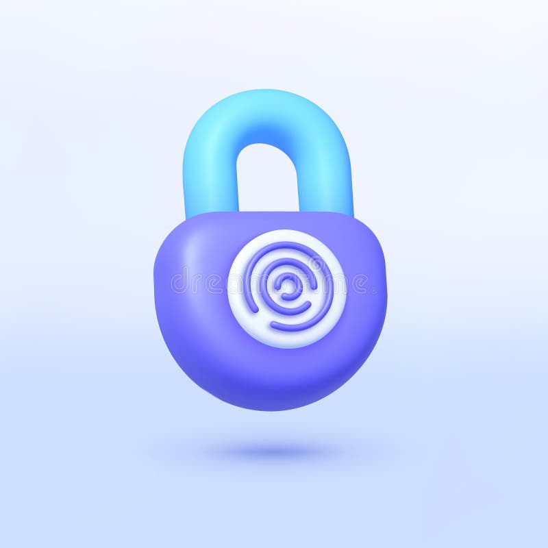 Lock 3d on Light Background. Finger Digital Security Concept Stock ...