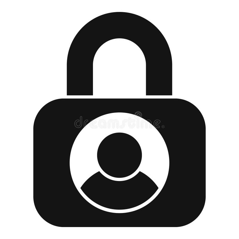 Lock Data Person Icon Simple Vector. Scan Signature Stock Illustration ...