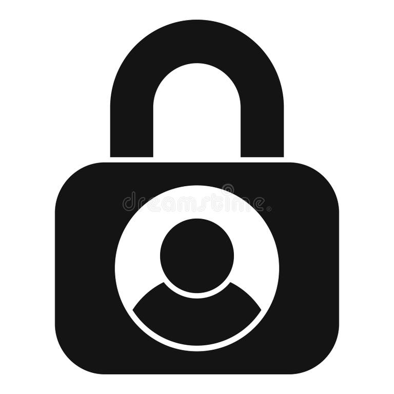 Lock Data Person Icon Simple Vector. Scan Signature Stock Illustration ...