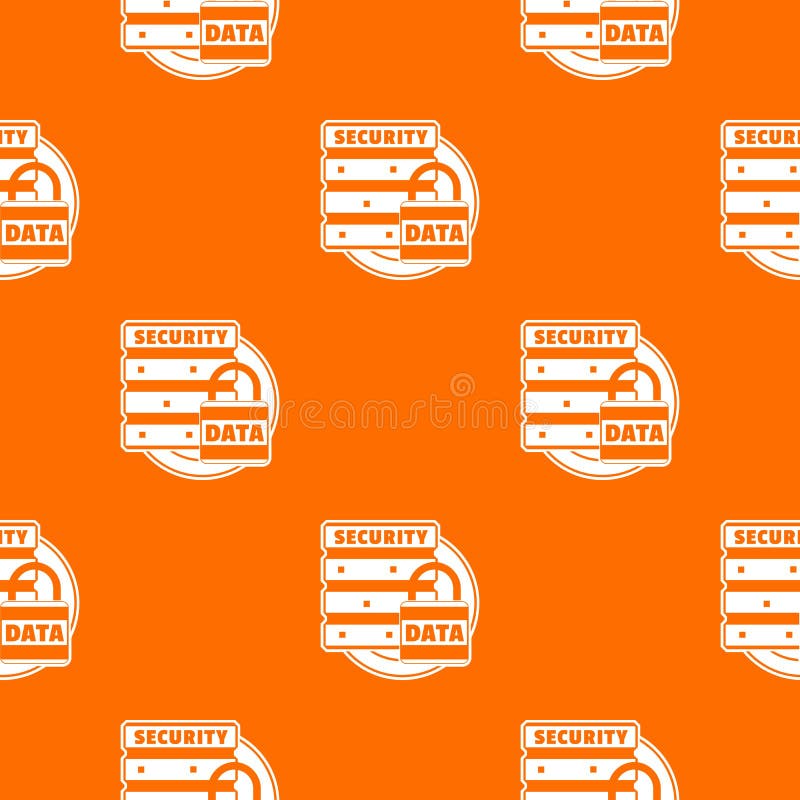 Lock Data Security Pattern Vector Orange Stock Vector - Illustration of ...