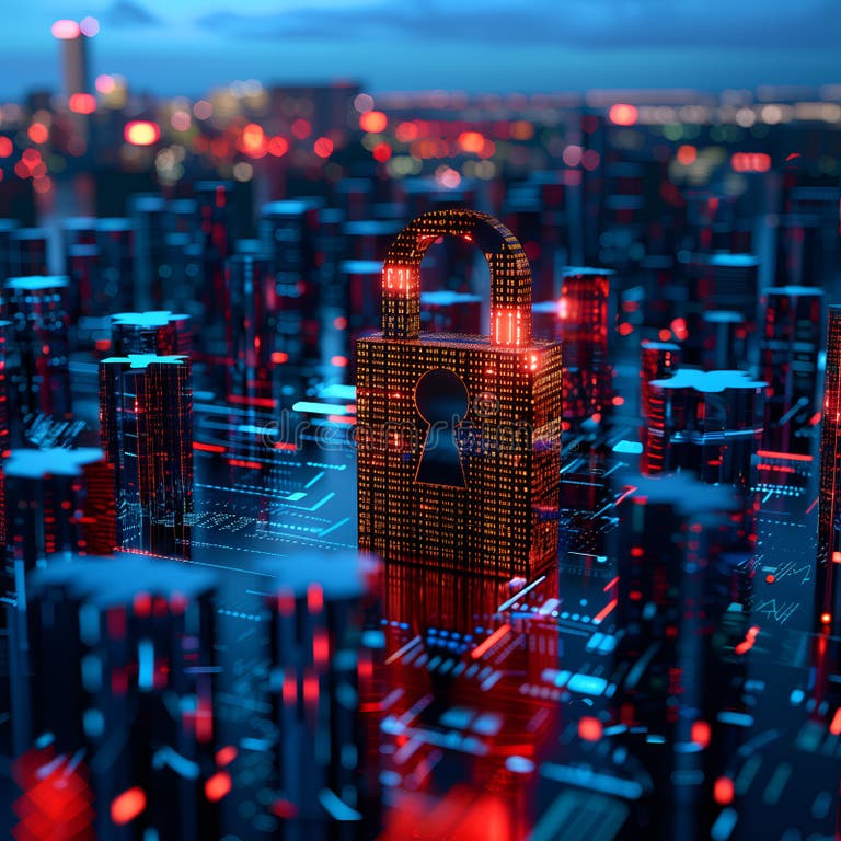 Lock and Data Storage. Data Security, Cybersecurity, Cyber Defense ...