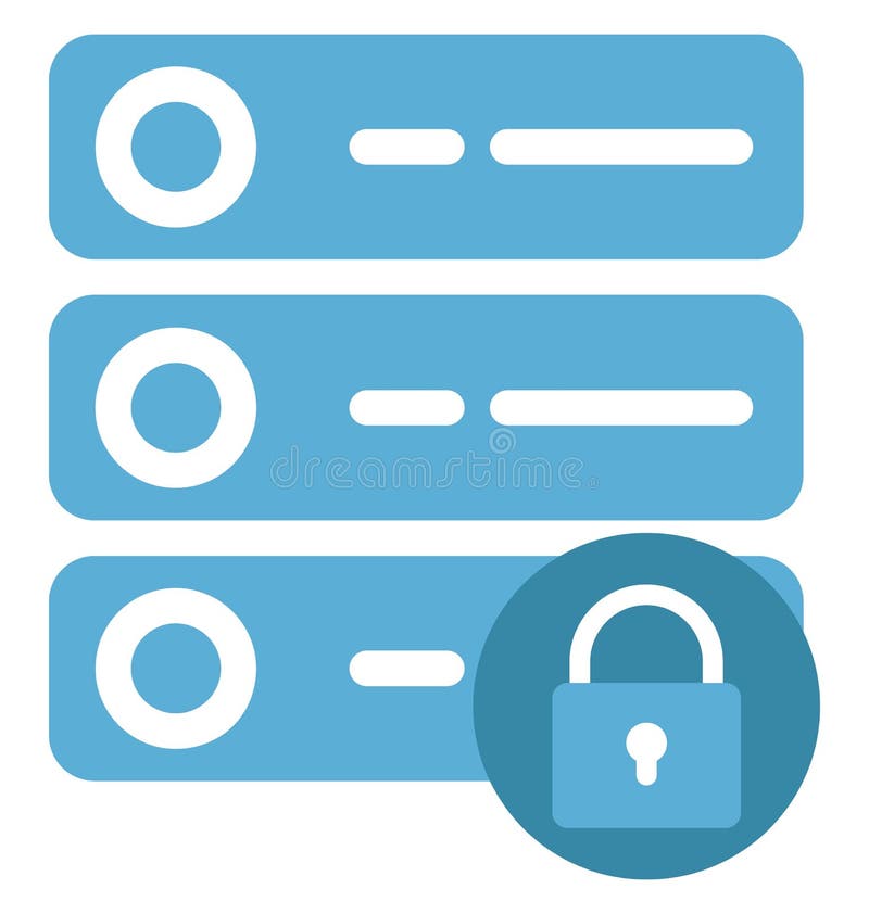 Lock, Database Isolated Vector Icon Stock Vector - Illustration of ...