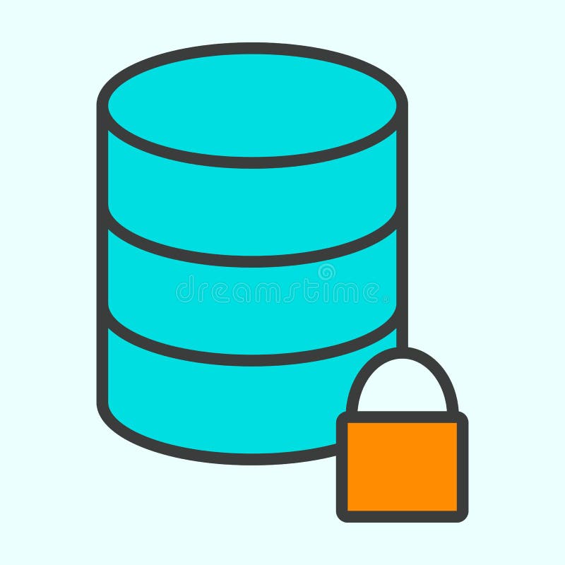 Lock Database Line Icon. Vector Simple Minimal 96x96 Pictogram Stock ...