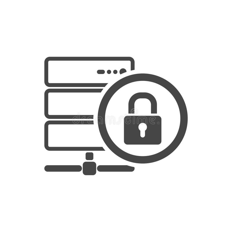 Lock Database Symbol, Locked Database Icon Stock Vector - Illustration of hosting, internet ...