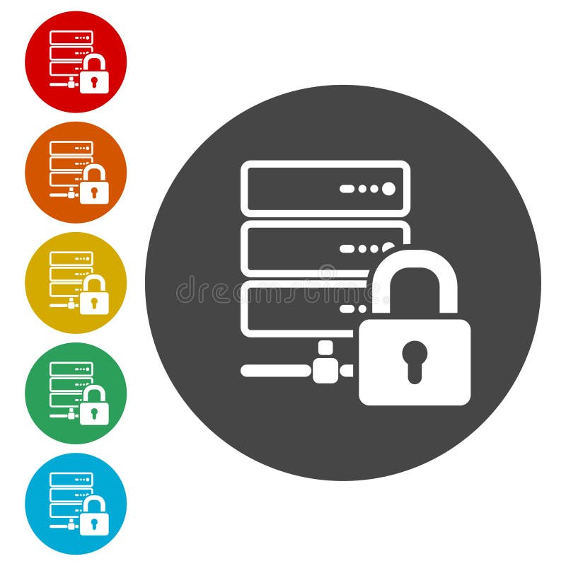 Lock Database Symbol, Locked Database Icon Stock Vector - Illustration ...
