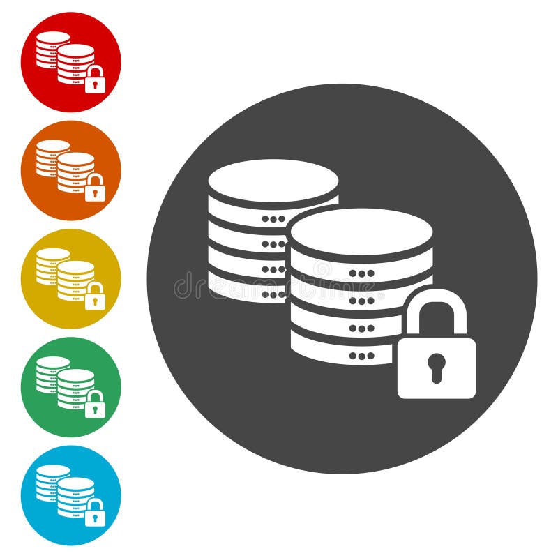 Lock Database Symbol, Locked Database Icon Stock Vector - Illustration ...