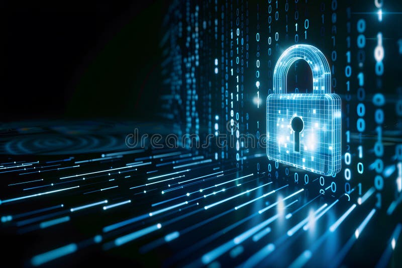 Lock with Digits. Data Security, Cybersecurity, Cyber Defense Concept ...
