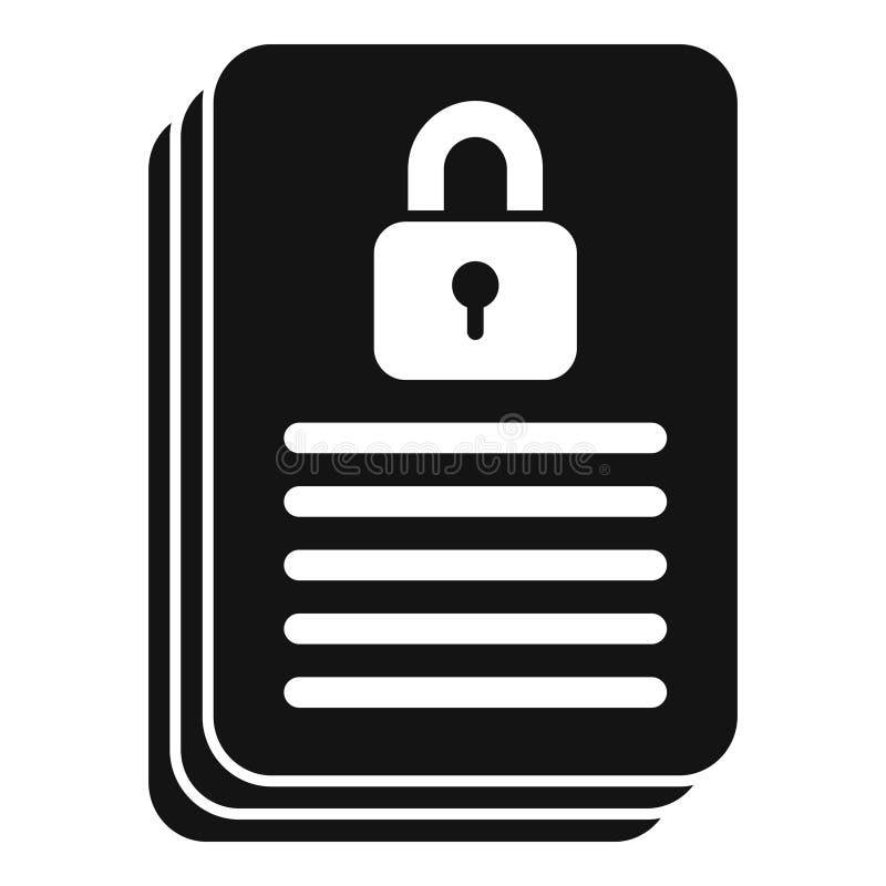 Lock Document Icon Simple Vector. Cyber Account Stock Vector ...