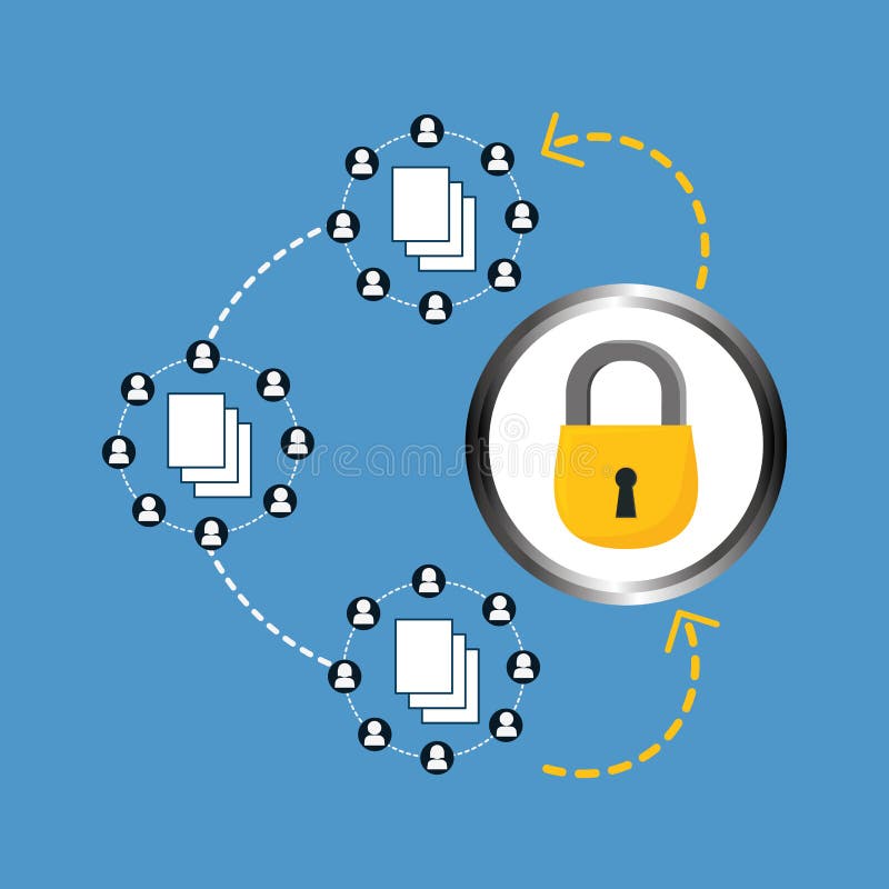 Lock Documents Data Center Related Stock Illustration - Illustration of ...