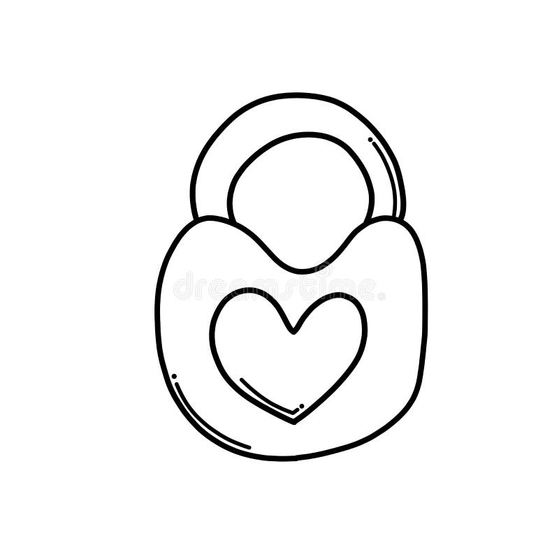 Lock Doodle Vector Icon. Drawing Sketch Illustration Hand Drawn Cartoon ...