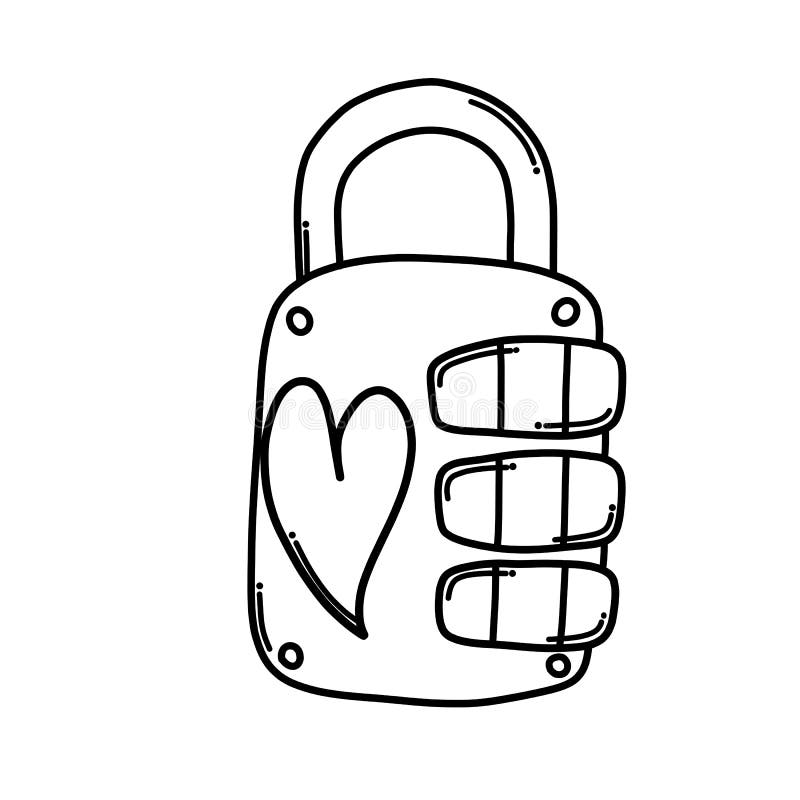Lock Doodle Vector Icon. Drawing Sketch Illustration Hand Drawn Cartoon ...