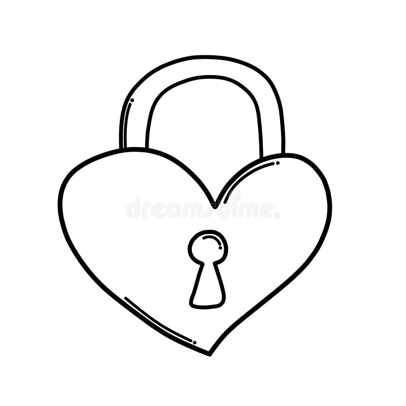 Lock Doodle Vector Icon. Drawing Sketch Illustration Hand Drawn Cartoon ...