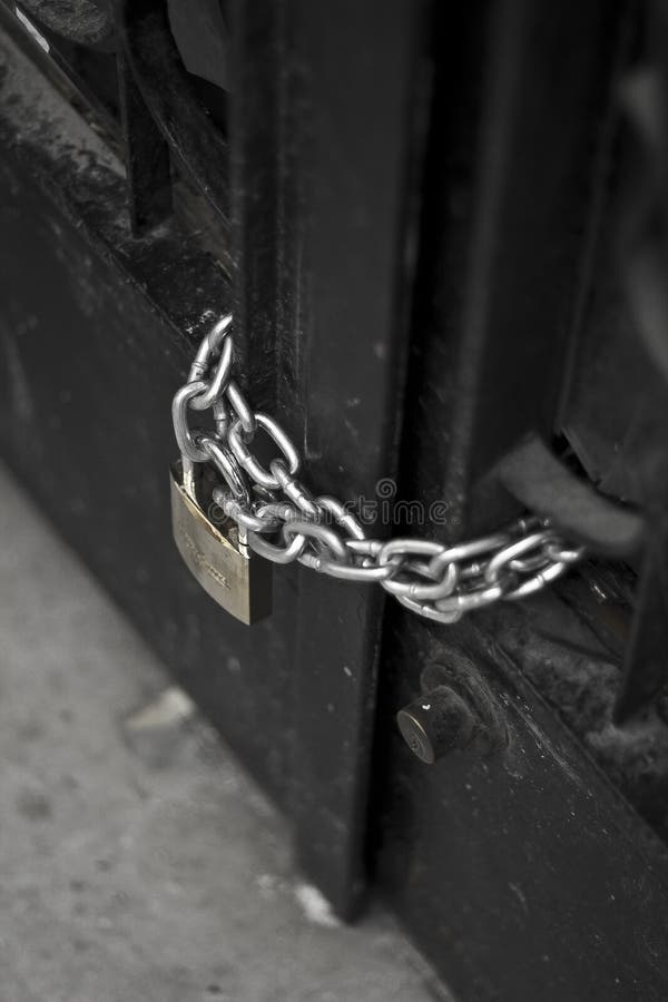 Lock Door Chain stock photo. Image of chain, building - 44228476