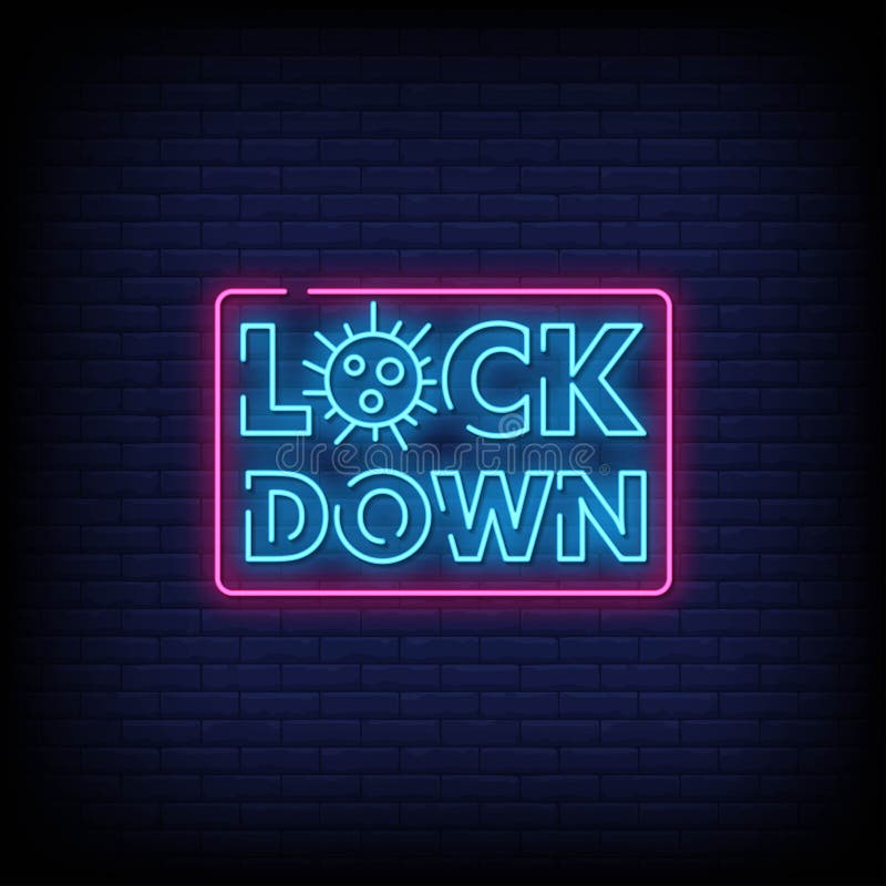 Lock Down Neon Signs Style Text Vector Stock Vector - Illustration of ...