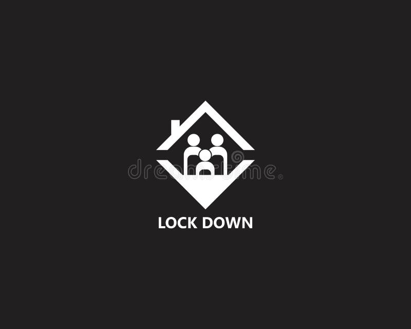 Lock Down and Stay Home Logo Vector Template Stock Vector ...