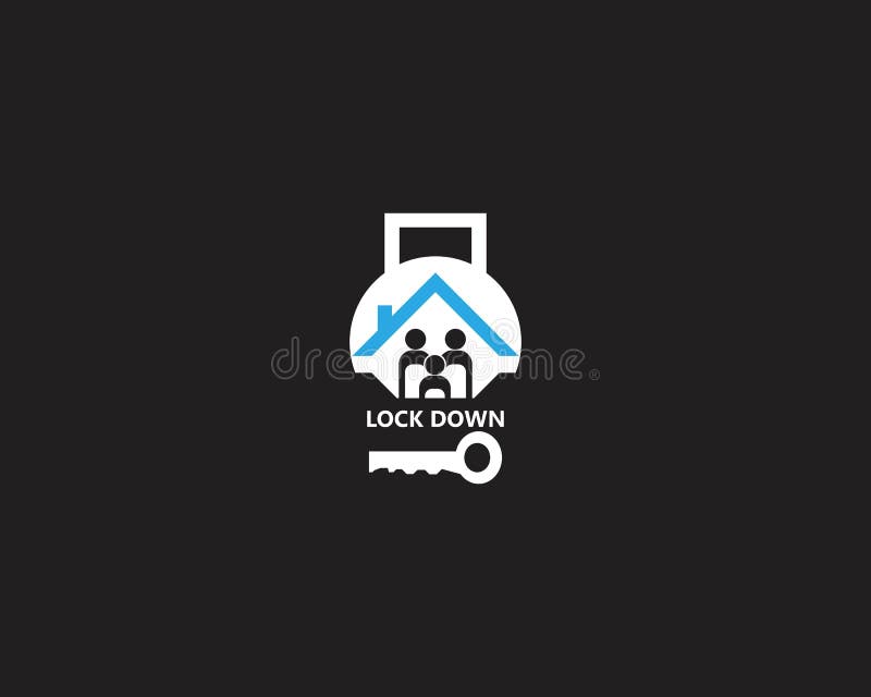 Lock Down and Stay Home Logo Vector Template Stock Illustration ...