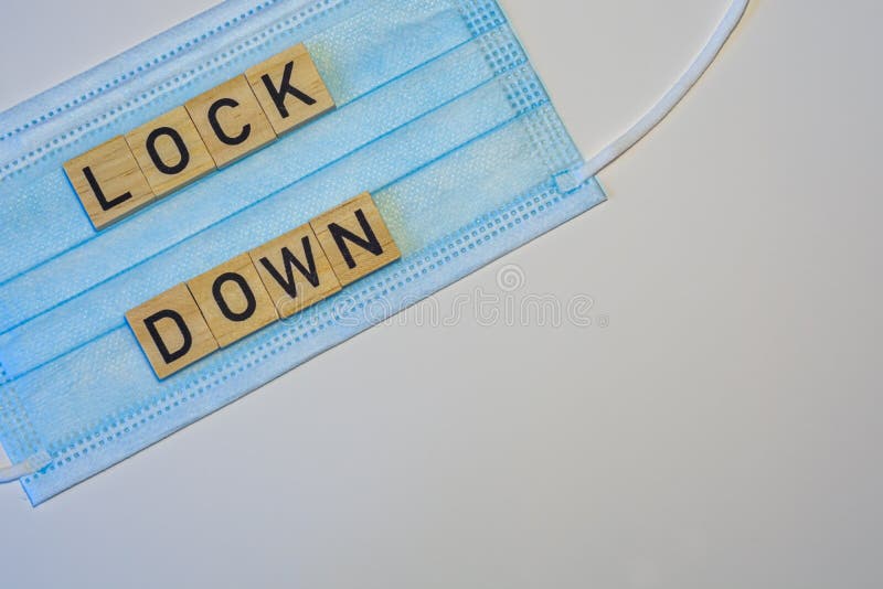 Lock down on face mask stock photo. Image of lock, face - 240628074