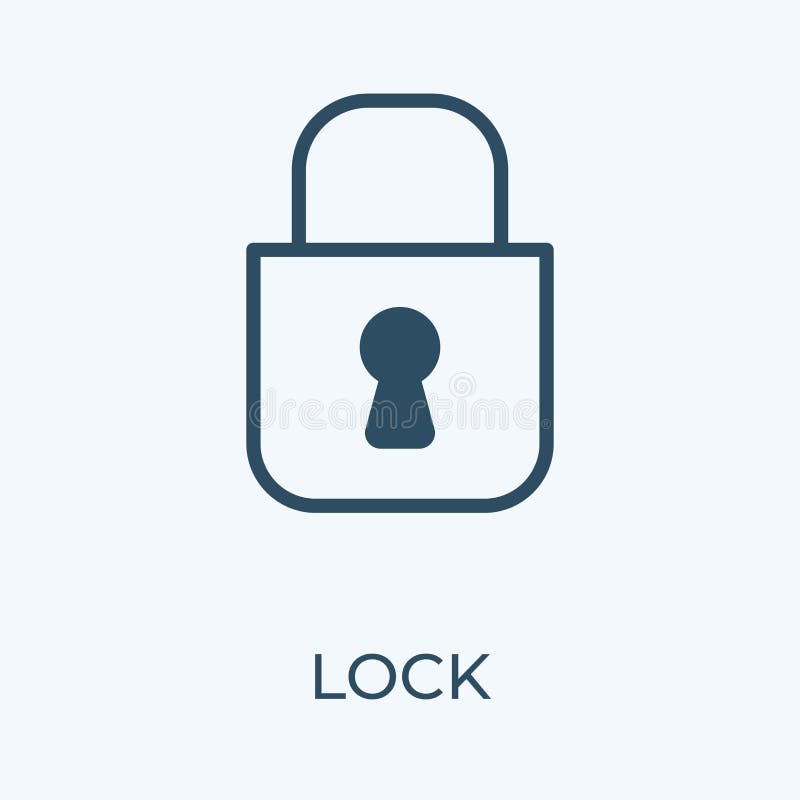 Lock Editable Stroke Thin Vector Line Icon Stock Vector - Illustration ...
