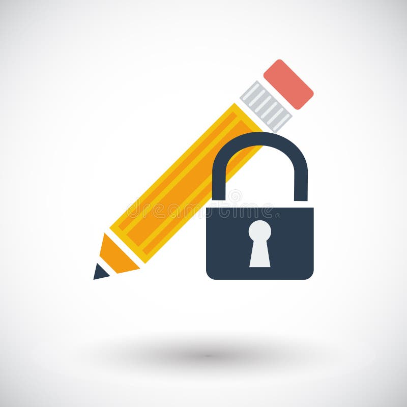 Lock for Editing Single Icon. Stock Vector - Illustration of lock ...