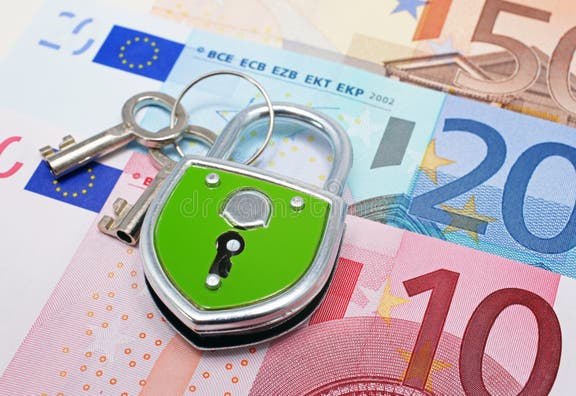 Lock and euros stock image. Image of keyhole, money, keys - 19826423