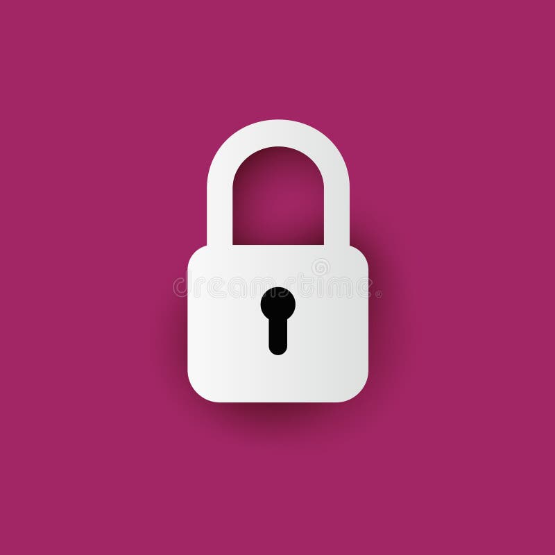 White Lock Icon. Vector Illustration Stock Vector - Illustration of ...