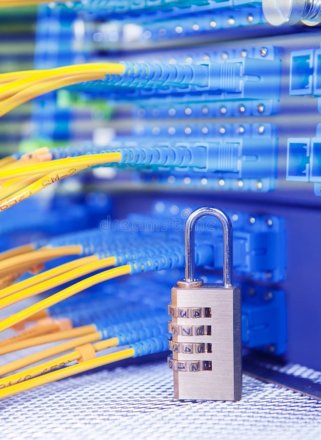 Lock and network cable stock photo. Image of access, firewall - 21563202