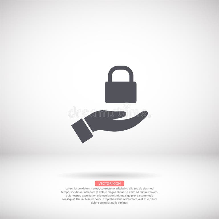 Lock Finger, Hand Icon , Lorem Ipsum Flat Design Stock Illustration ...