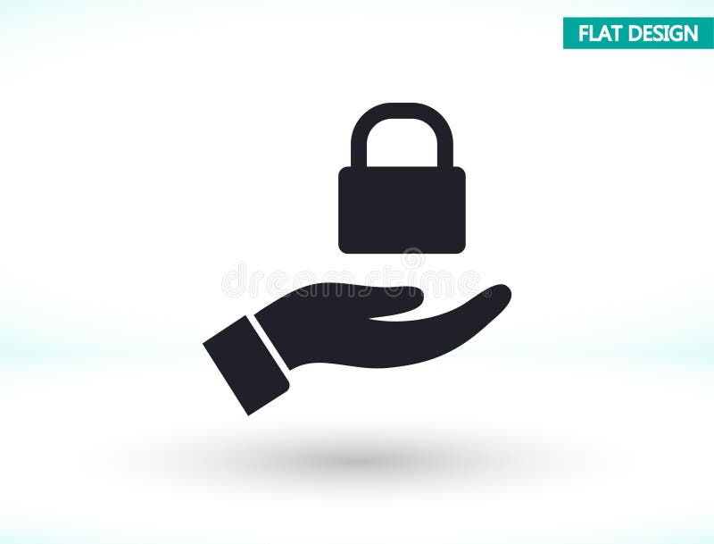Lock Finger, Hand Icon , Lorem Ipsum Flat Design Stock Illustration ...