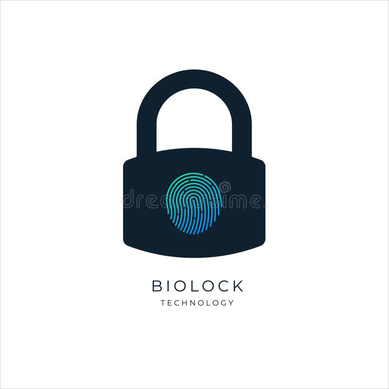 Lock with Fingerprint. Bio Lock Data Protection Stock Vector ...