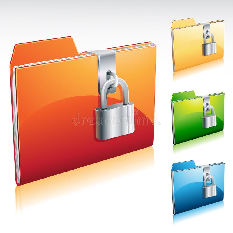 Lock Folder Icon stock vector. Illustration of close - 17661193