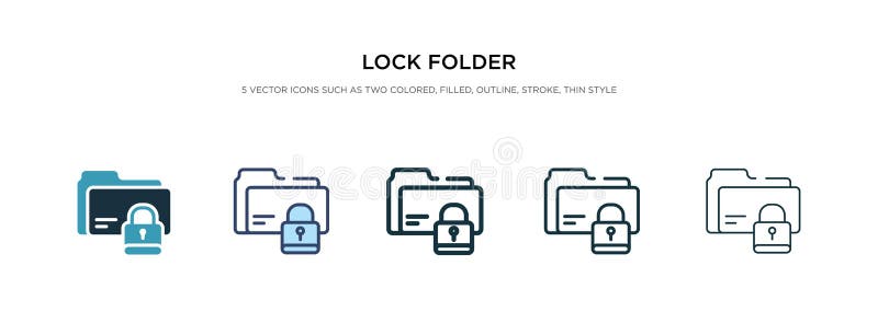 Lock Folder Icon in Different Style Vector Illustration. Two Colored ...