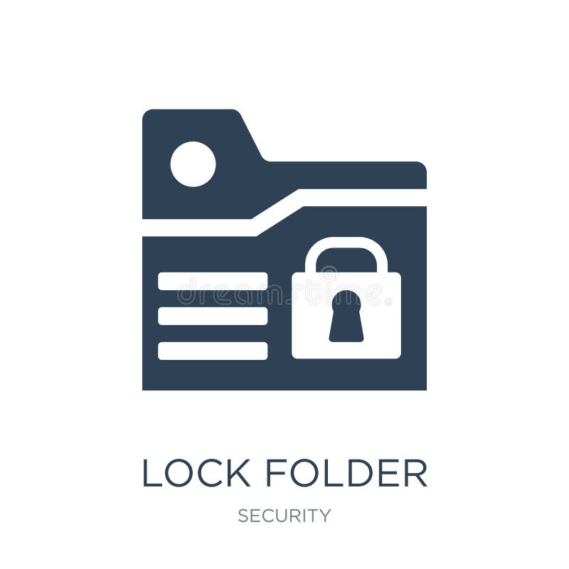 Lock Folder Icon in Trendy Design Style. Lock Folder Icon Isolated on ...