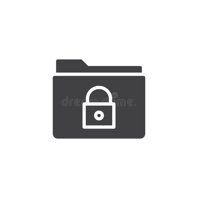 Lock Folder Icon stock vector. Illustration of close - 17661193