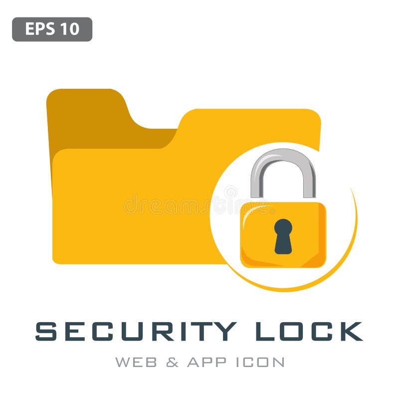 Lock Folder Icon stock vector. Illustration of close - 17661193