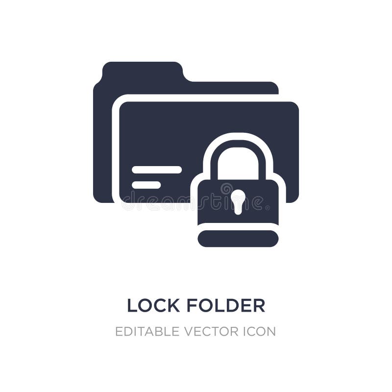 Lock Folder Icon on White Background. Simple Element Illustration from ...