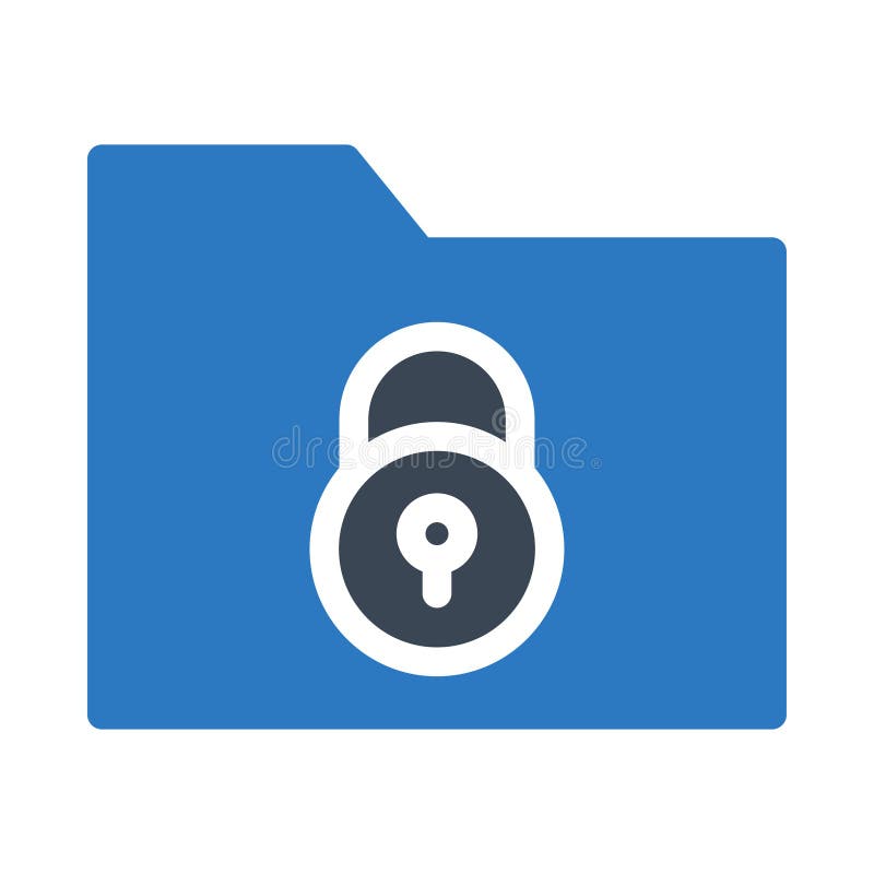 Lock Folder Vector Glyph Color Icon Stock Illustration - Illustration ...