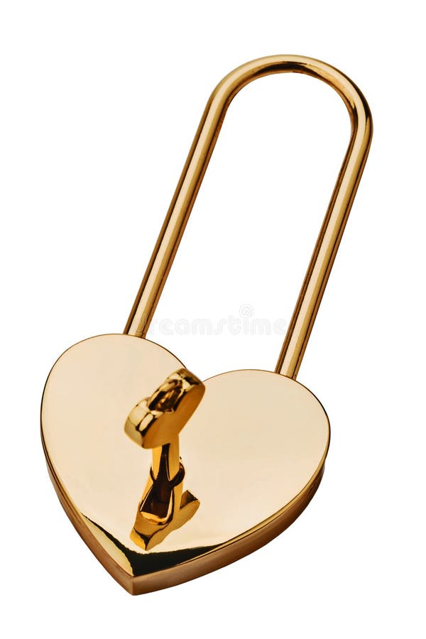 Lock in the Form of a Heart with Key Stock Photo - Image of feeling ...