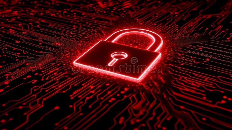 A Lock on a Futuristic and Encrypted Background Represents the Concept ...