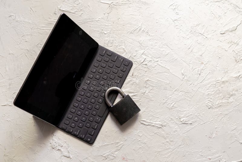 A Lock with a Gadget, Network and Personal Data Security Concepts Stock ...