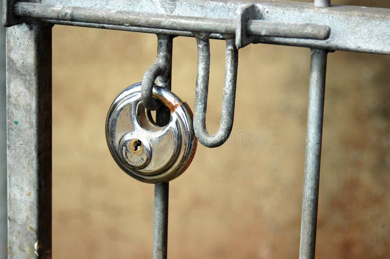 Lock on gate stock image. Image of stainless, closeup - 2036741