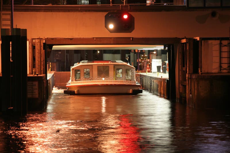 Lock gate at night stock photo. Image of water, alster - 2447330