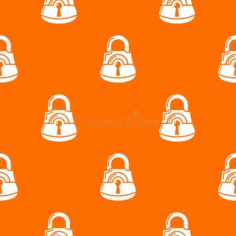 Lock Gates Pattern Vector Orange Stock Vector - Illustration of ...