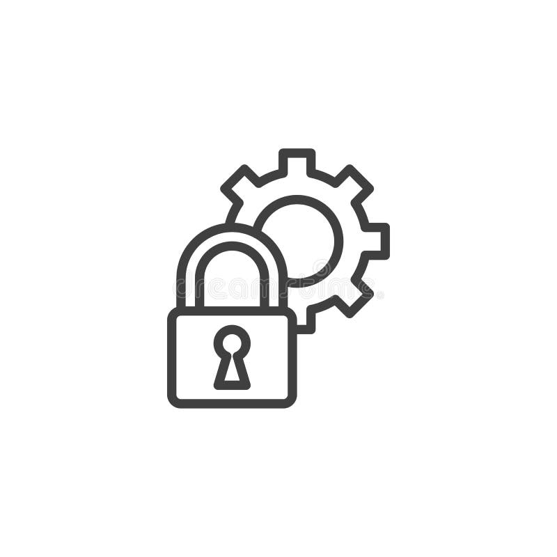 Lock gear logo design stock vector. Illustration of creative - 144876133